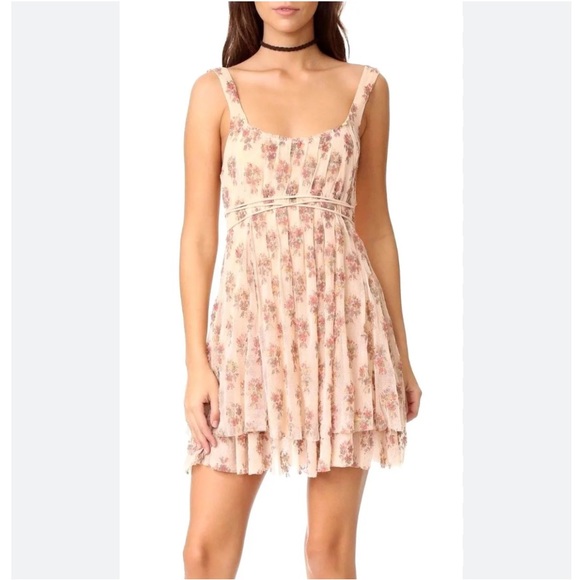 Free People | Dresses | Free People Natural Heart Floral Stretch Mesh ...